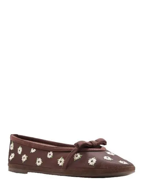 Aldo Aurabella Embellished Ballet Flat - Brown/flower