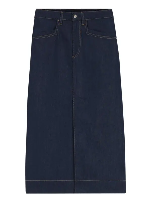 BOSS Straight Fit Midi Skirt - Dark Blue