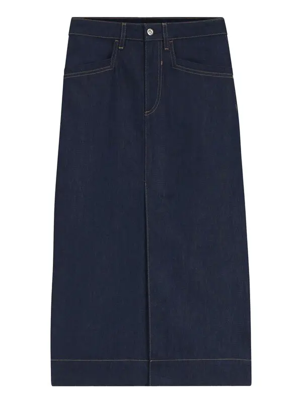 BOSS Straight Fit Midi Skirt - Dark Blue