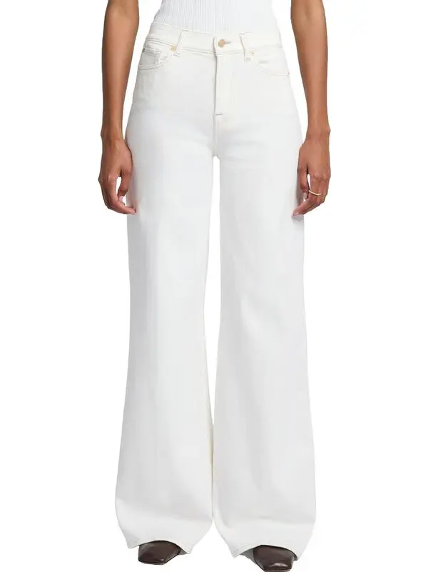 7 For All Mankind Lotta High-waist Wide-leg Jeans - Sugar