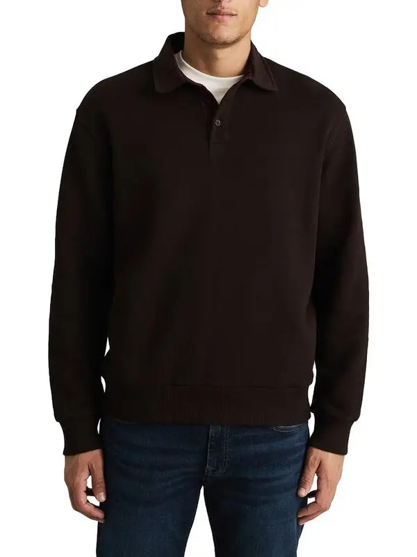 MAVI Heavyweight Cotton Polo Sweatshirt - Ganache
