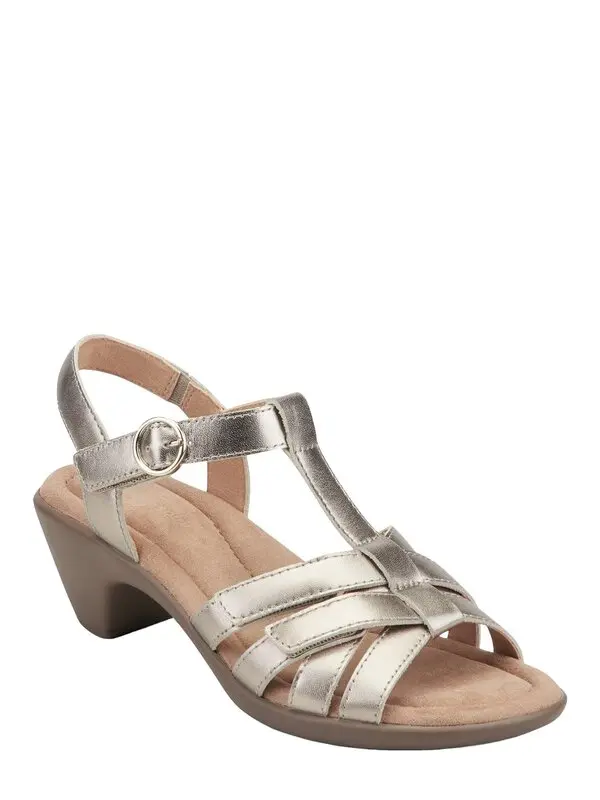 Easy Spirit Clarra T-strap Sandals - Bronze
