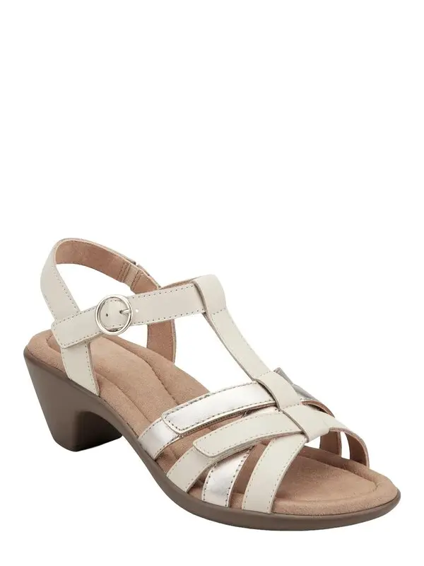 Easy Spirit Clarra T-strap Sandals - Light Natrual