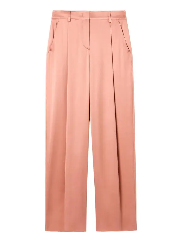 Giorgio Armani Silk Double Satin Single-pleat Trousers - Orange