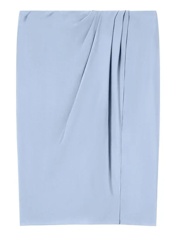 Giorgio Armani Cupro Midi Wrap Skirt - Light Blue