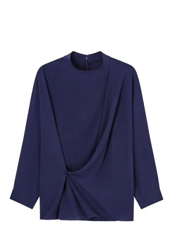 Giorgio Armani Silk Triple Georgette Blouse - Blue