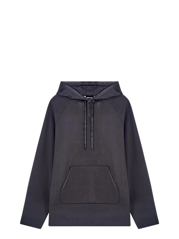 Giorgio Armani Viscose Double Jersey Hooded Sweatshirt - Grey
