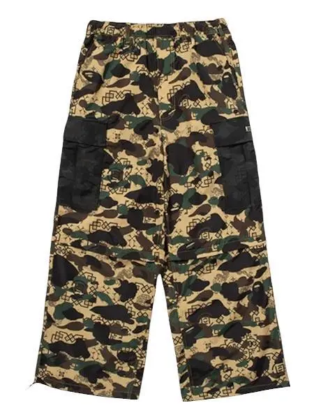 BAPE X Clot Camo Detachable Relaxed Fit Cargo Pants - Yellow