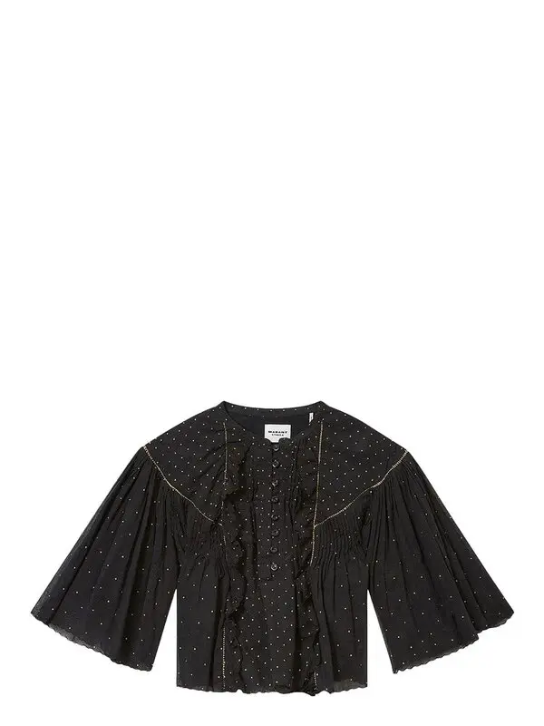 MARANT ETOILE Veenia Polka Dot Top - Black