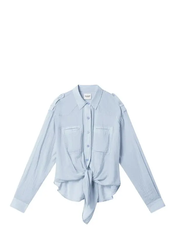 MARANT ETOILE Valiane Lightweight Organic Cotton Shirt - Light Blue
