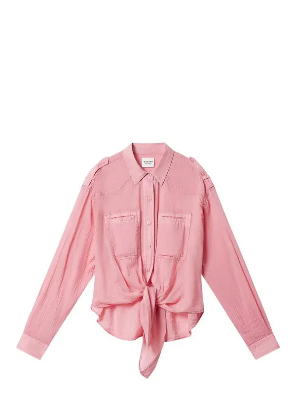 MARANT ETOILE Valiane Lightweight Organic Cotton Shirt - Pink