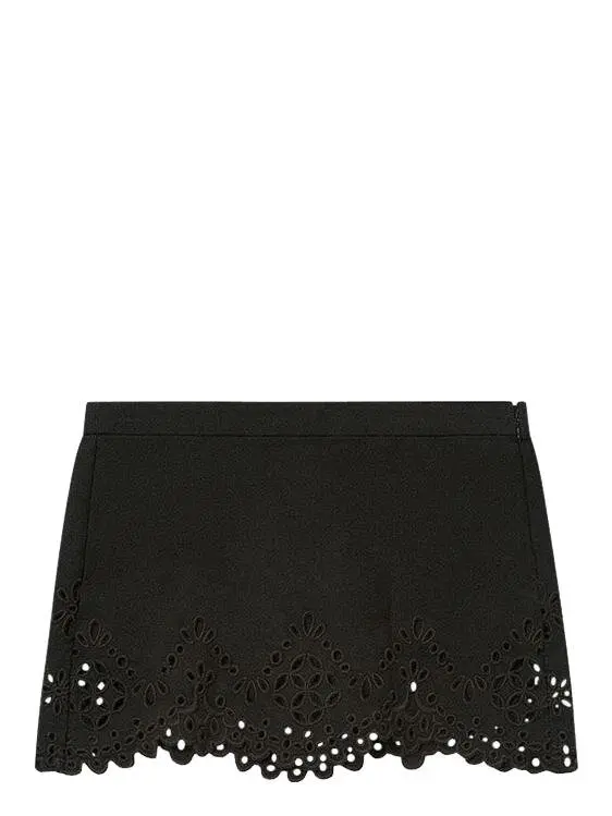 MARANT ETOILE Blouma Openwork Mini Skirt - Black