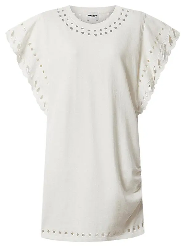 MARANT ETOILE Orlane Broderie Anglaise Mini Dress - Ecru