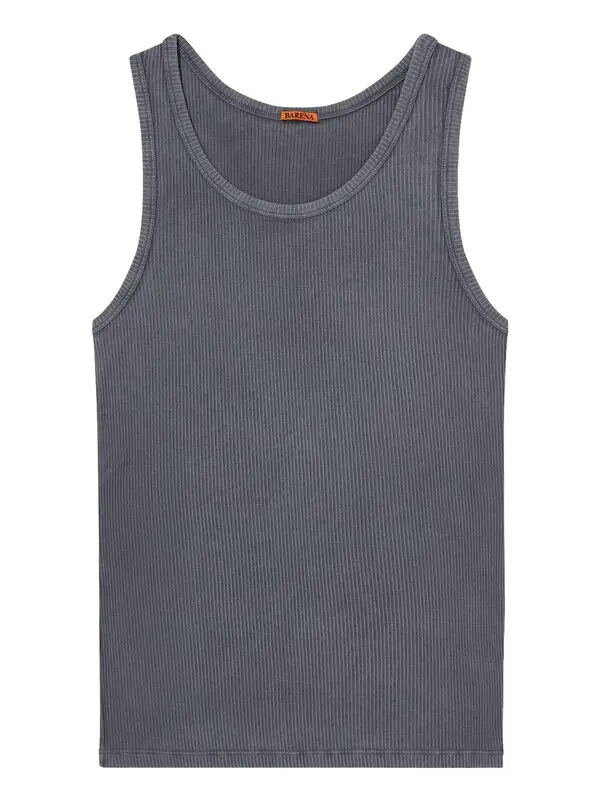 Barena Venezia Ribbed Cotton-blend Jersey Tank Top - Gray