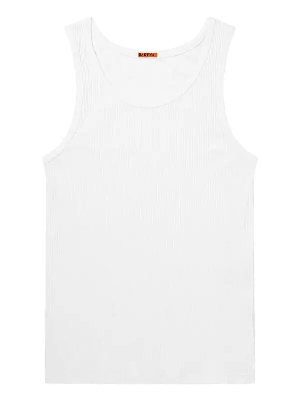 Barena Venezia Ribbed Cotton-blend Jersey Tank Top - White