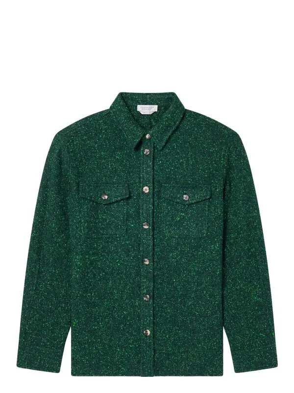 Gabriela Hearst Lucas Wool And Cashmere-blend Overshirt - Green