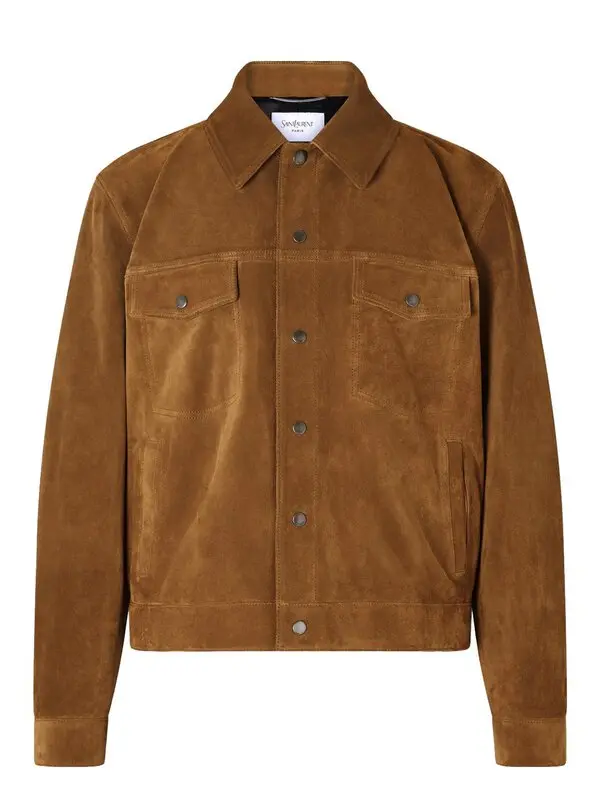 Saint Laurent Suede Jacket - Brown