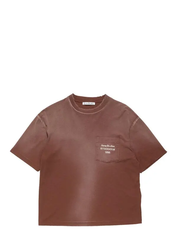 Acne Studios Cotton-hemp Blend T-shirt - Chocolate