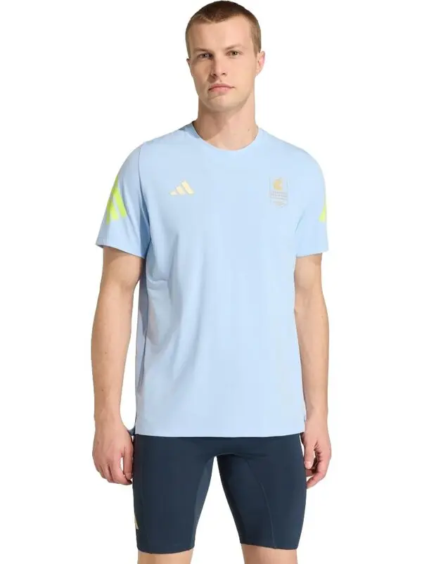 Adidas Boston Marathon 2026 Running Tee - Glow Blue