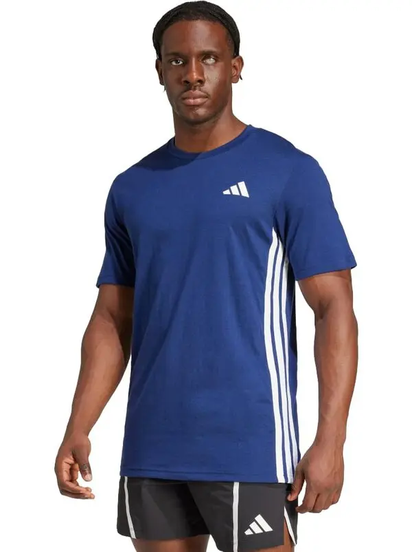 Adidas Train Essentials Training Feelready 3-stripes Tee - Dark Blue