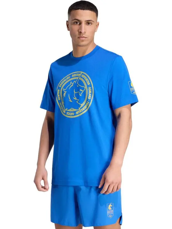Adidas Boston Marathon 2026 Logo Graphic T-shirt - Blue