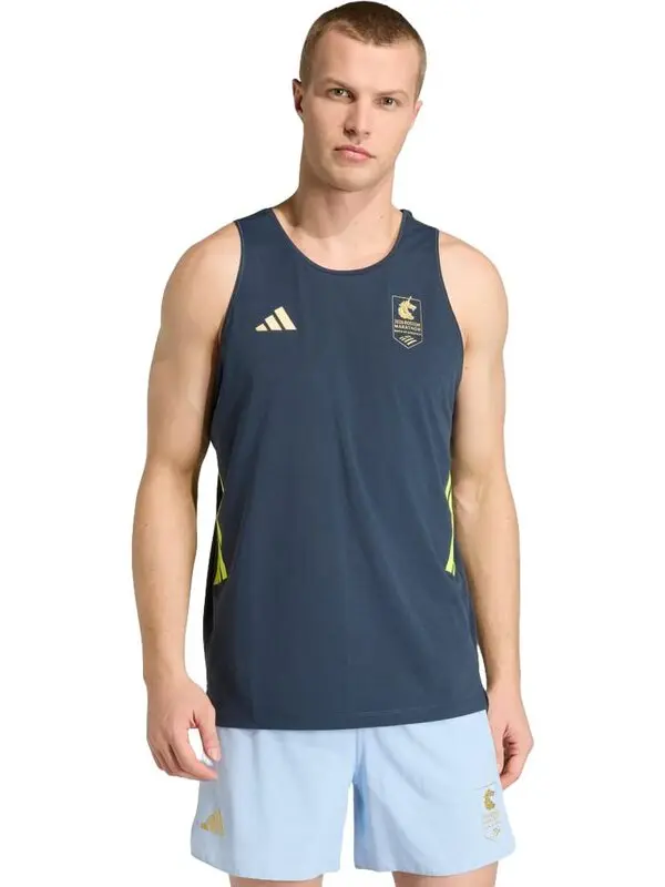 Adidas Boston Marathon 2026 Running Tank Top - Aurora Ink