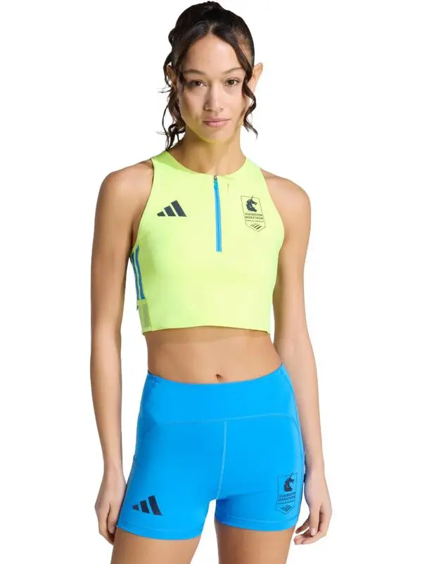 Adidas Boston Marathon 2026 Adizero Crop Top - Solar Yellow