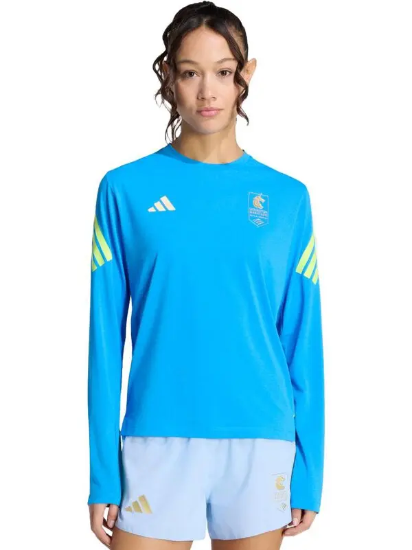 Adidas Boston Marathon 2026 Running Tee - Lucid Ray Blue