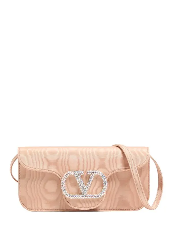 Valentino Garavani Moiré Locò Clutch Bag - Rose Gold