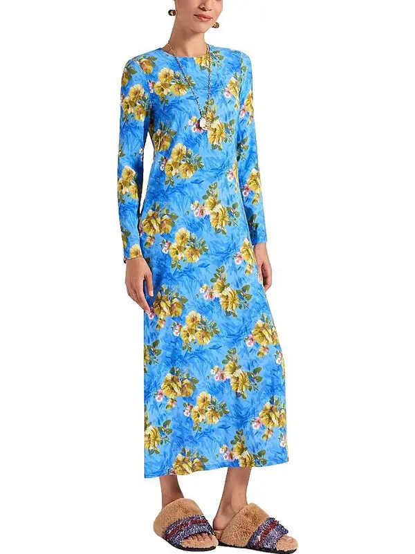 La DoubleJ Long Sleeve Swing Dress - Riptide Light Blue