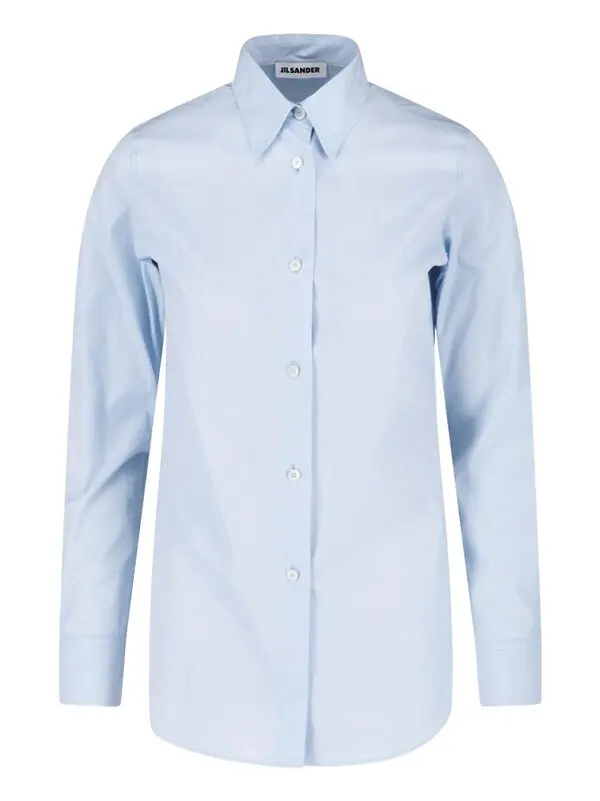 JIL SANDER Cotton Poplin Shirt - Light Blue