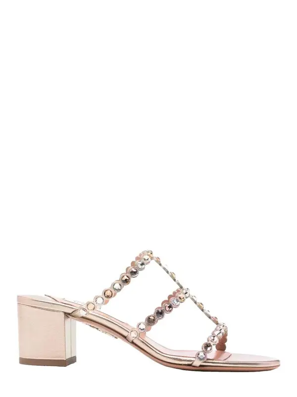 AQUAZZURA Tequila Crystal-embellished Sandals - Gold