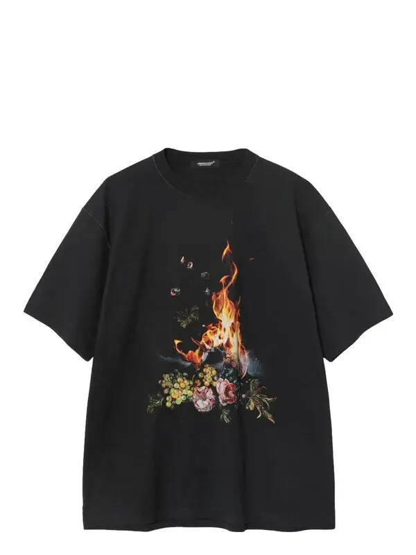 UNDERCOVERISM Floral Graphic T-shirt - Black