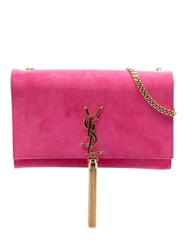 Saint Laurent 2015 Medium Monogram Kate Tassel Crossbody Bag - Pink