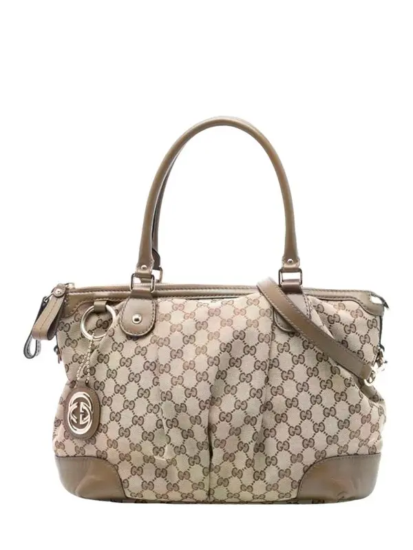 Gucci Gg Canvas Sukey Satchel - Brown