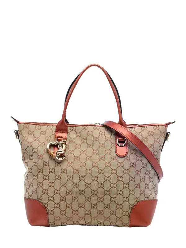 Gucci 2016-2025 Gg Canvas Heart Bit Satchel - Brown