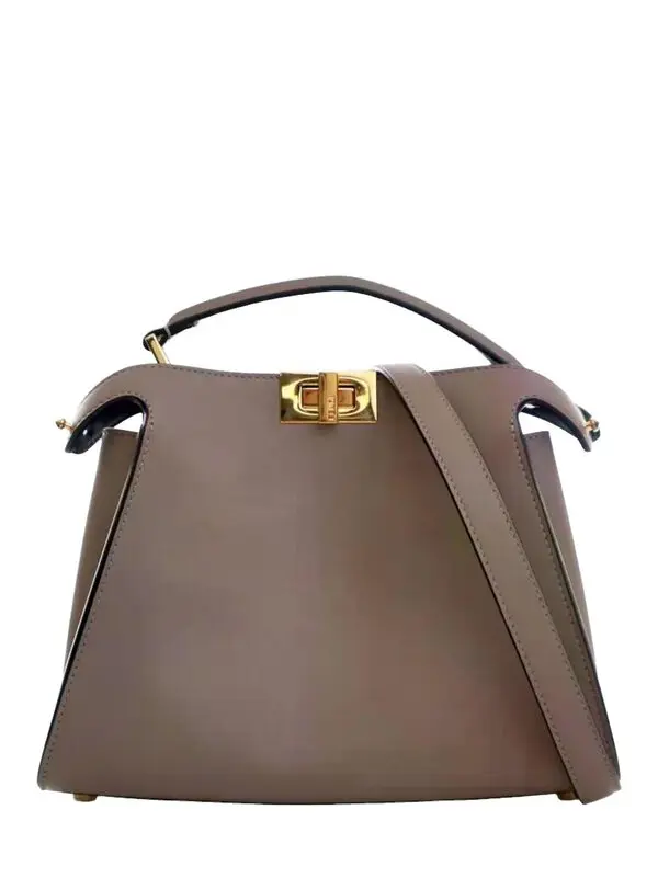 Fendi Small Leather Peekaboo Iconic Essentially Satchel - Brown