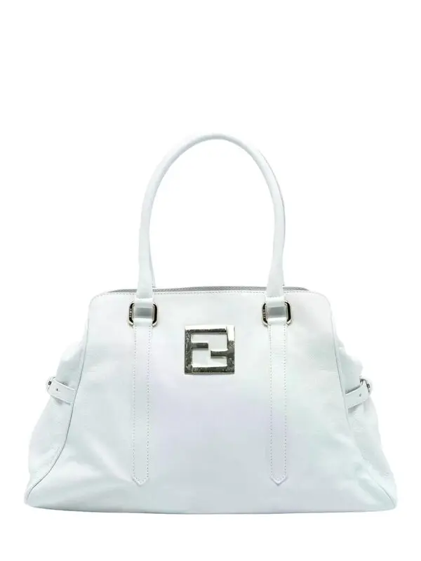 Fendi 2010-2025 Leather Ff Tote Bag - White