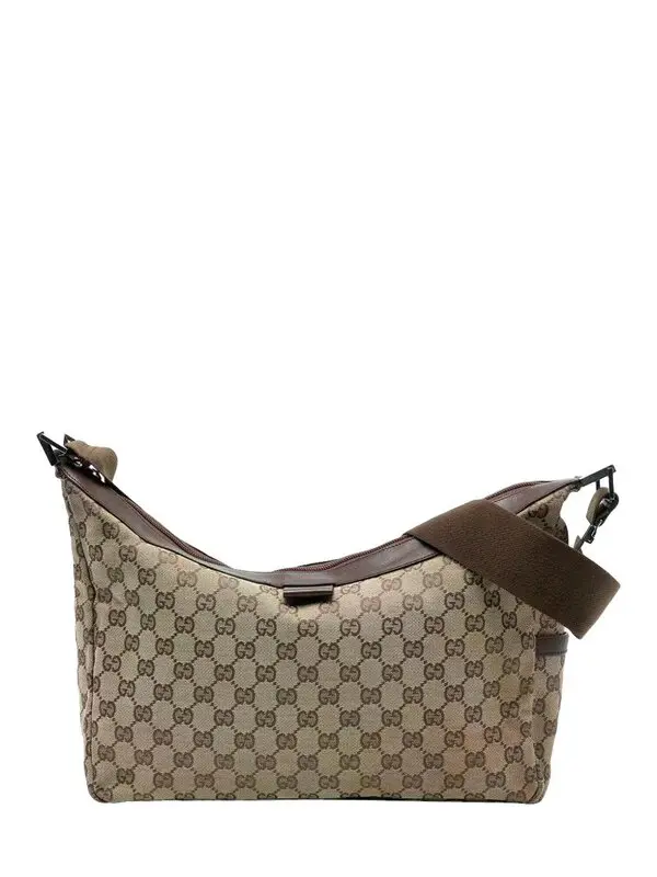 Gucci Gg Canvas Saddle Crossbody Bag - Brown