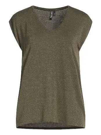 PIECES T-shirt With Cuffed Hems - Green