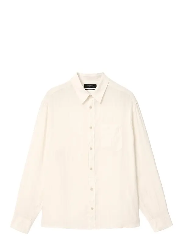 ALLSAINTS Carlyle Oversized Long Sleeve Shirt - White
