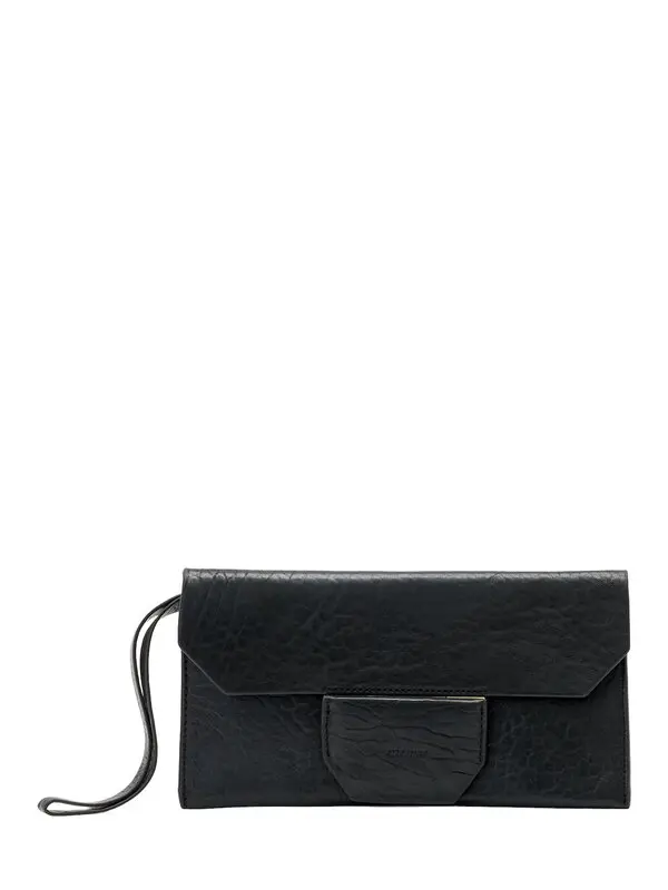ALLSAINTS Ursa Grain Leather Pouch - Black