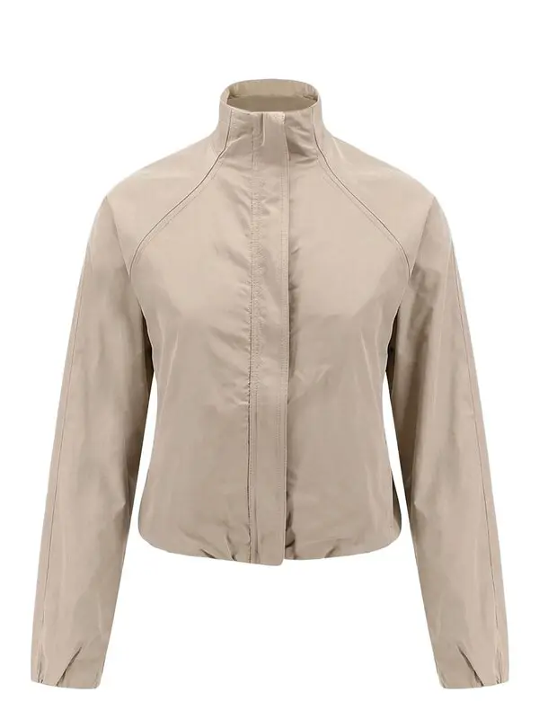 Alaïa Windbreaker Nylon And Silk Jacket - Beige