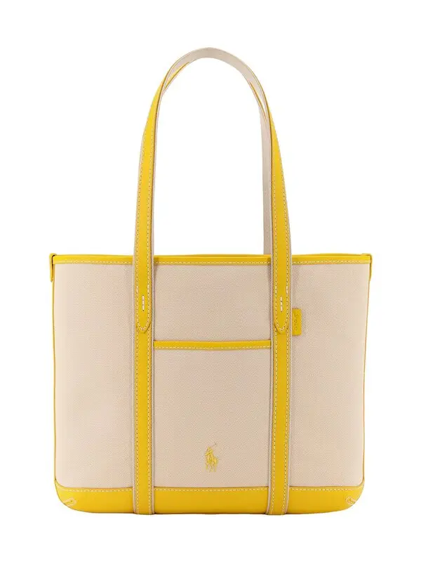 Polo Ralph Lauren Canvas Shoulder Bag With Embroidered Logo - Yellow