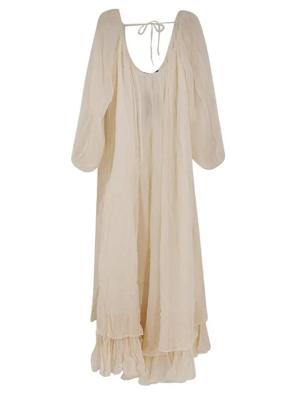 MES DEMOISELLES Viscose Crash Long Dress - Beige