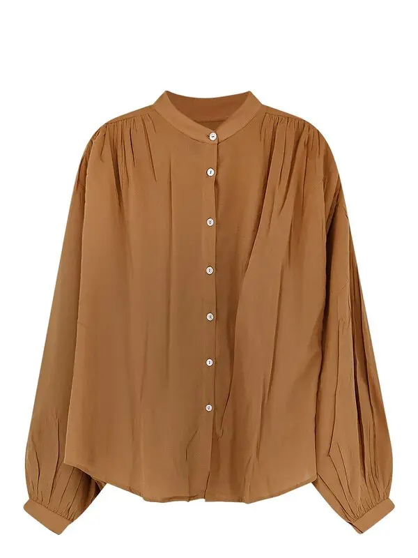 MES DEMOISELLES Celeste Cotton Shirt - Brown