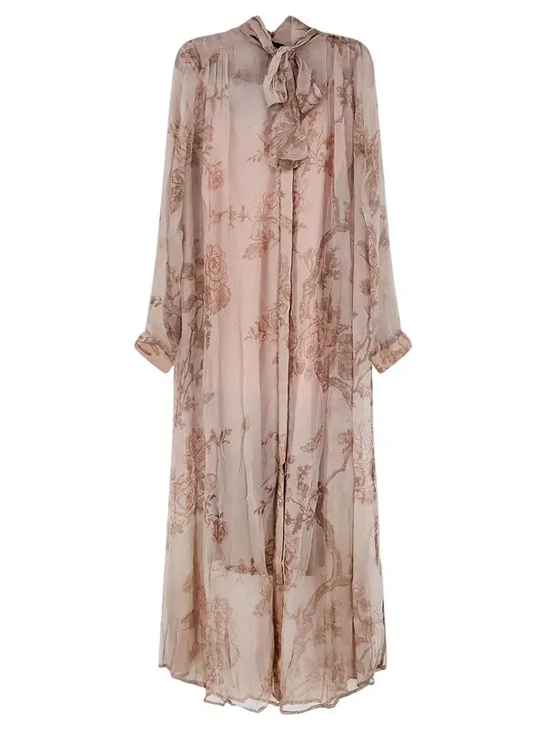 MES DEMOISELLES Grace Long Viscose Dress - Beige
