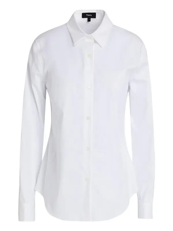 Theory Cotton-blend Poplin Shirt - White