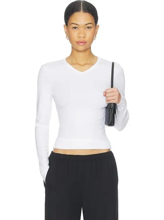 CLYQUE Olivia Long Sleeve Tee - White