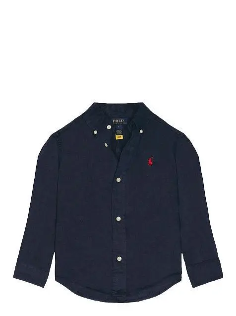 Polo Ralph Lauren Long Sleeve Linen Sport Shirt - Newport Navy